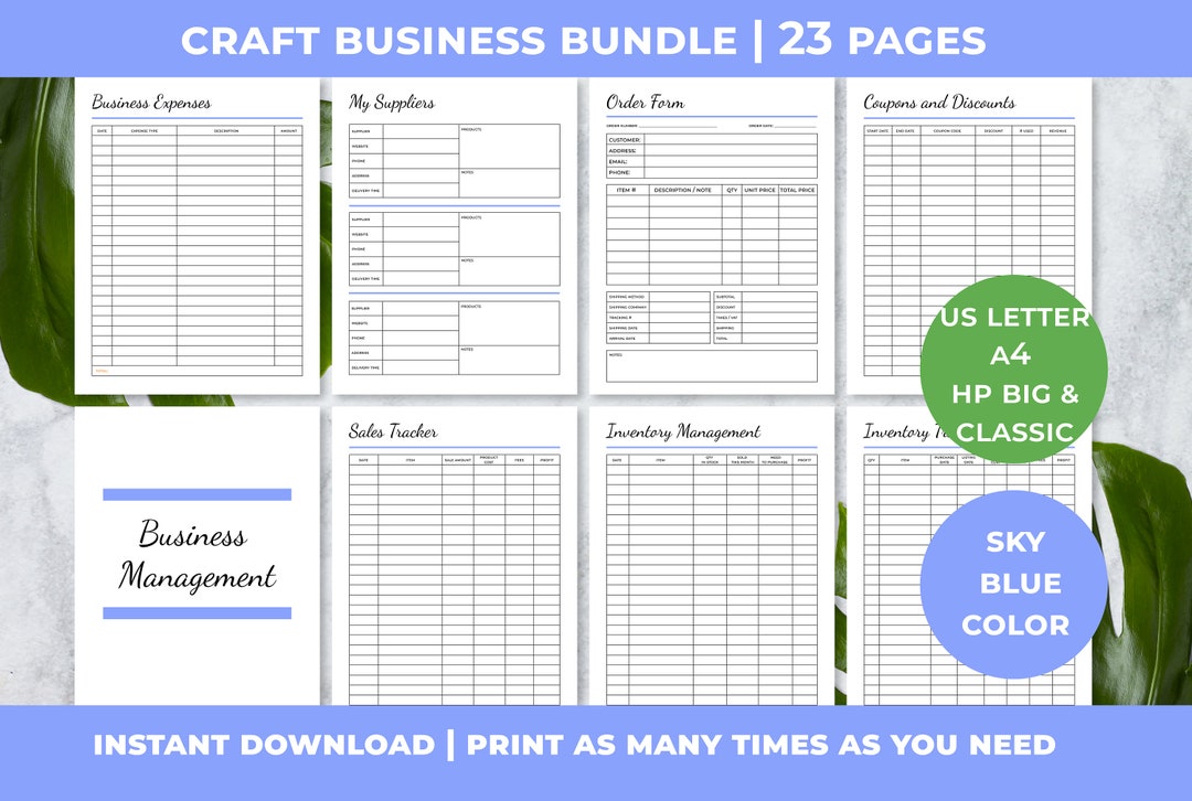 Printable Business Planner Bundle, Small Business Planner, Craft ...