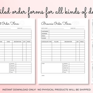 Bakery Order Form, Bakery Business Forms Bundle, Maracon Order Form ...