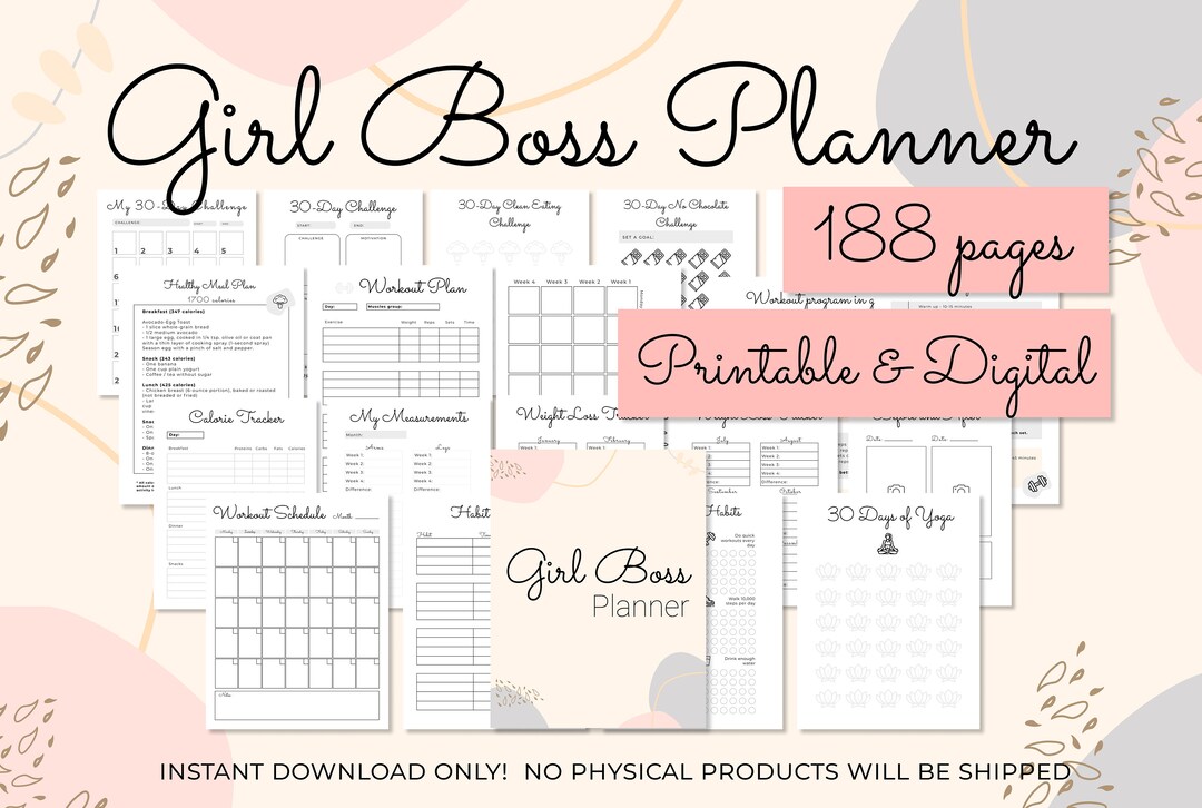 Girl Boss Planner That Girl Planner Self Improvement Planner Success ...