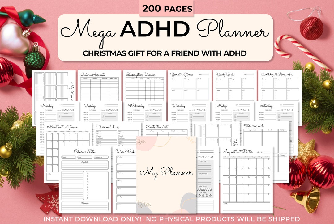 ADHD Planner, Christmas Gift for a Friend With ADHD, Last-minute ...