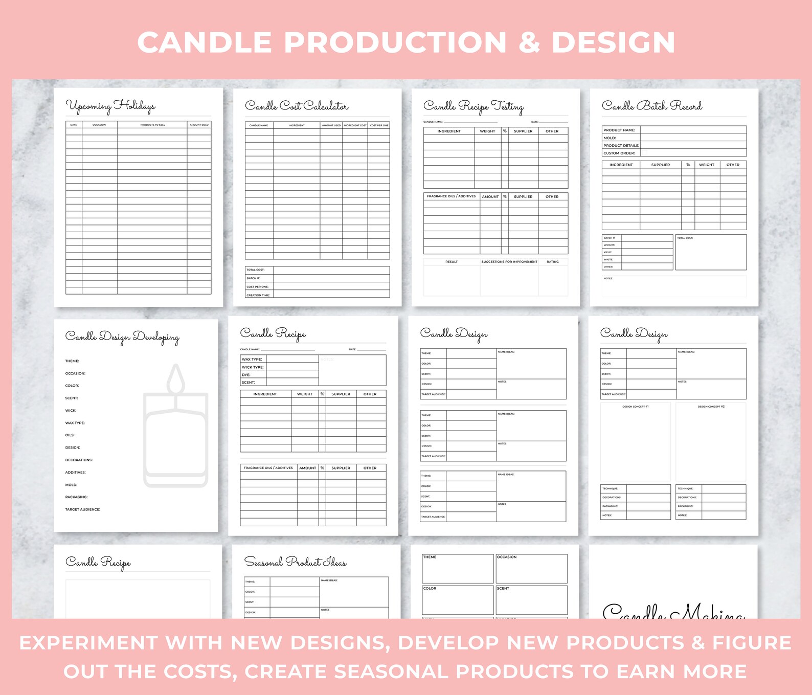 Candle Making Business Planner Candle Production Business - Etsy