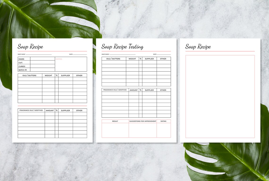 Soap recipe template Soap Recipe Spreadsheet soap maker kit | Etsy