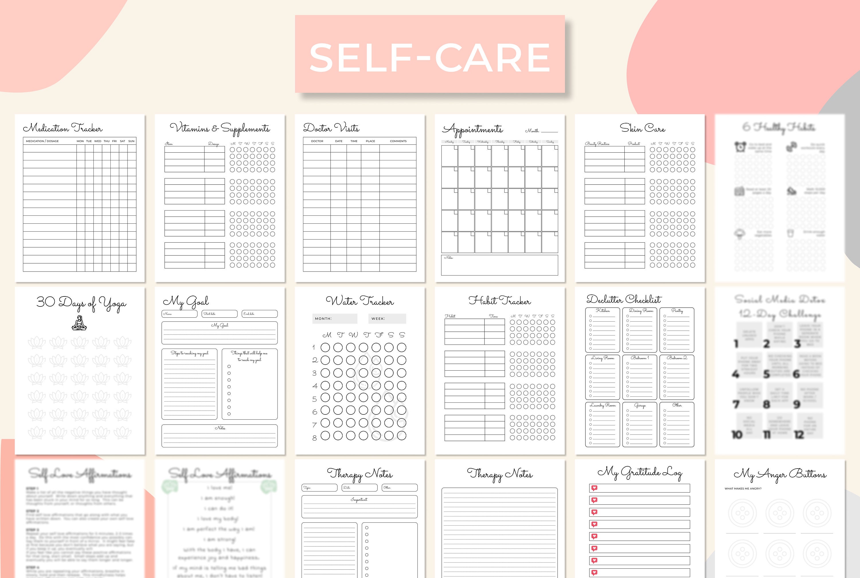 Self Care Journal Mental Health Journal Wellness Journal - Etsy