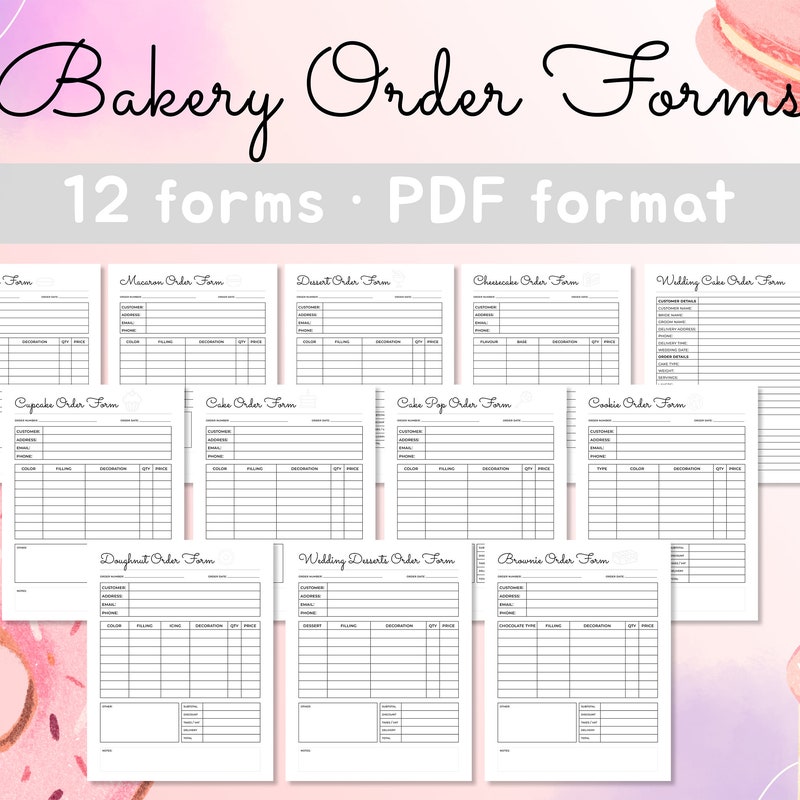 Home Bakery Forms - Etsy