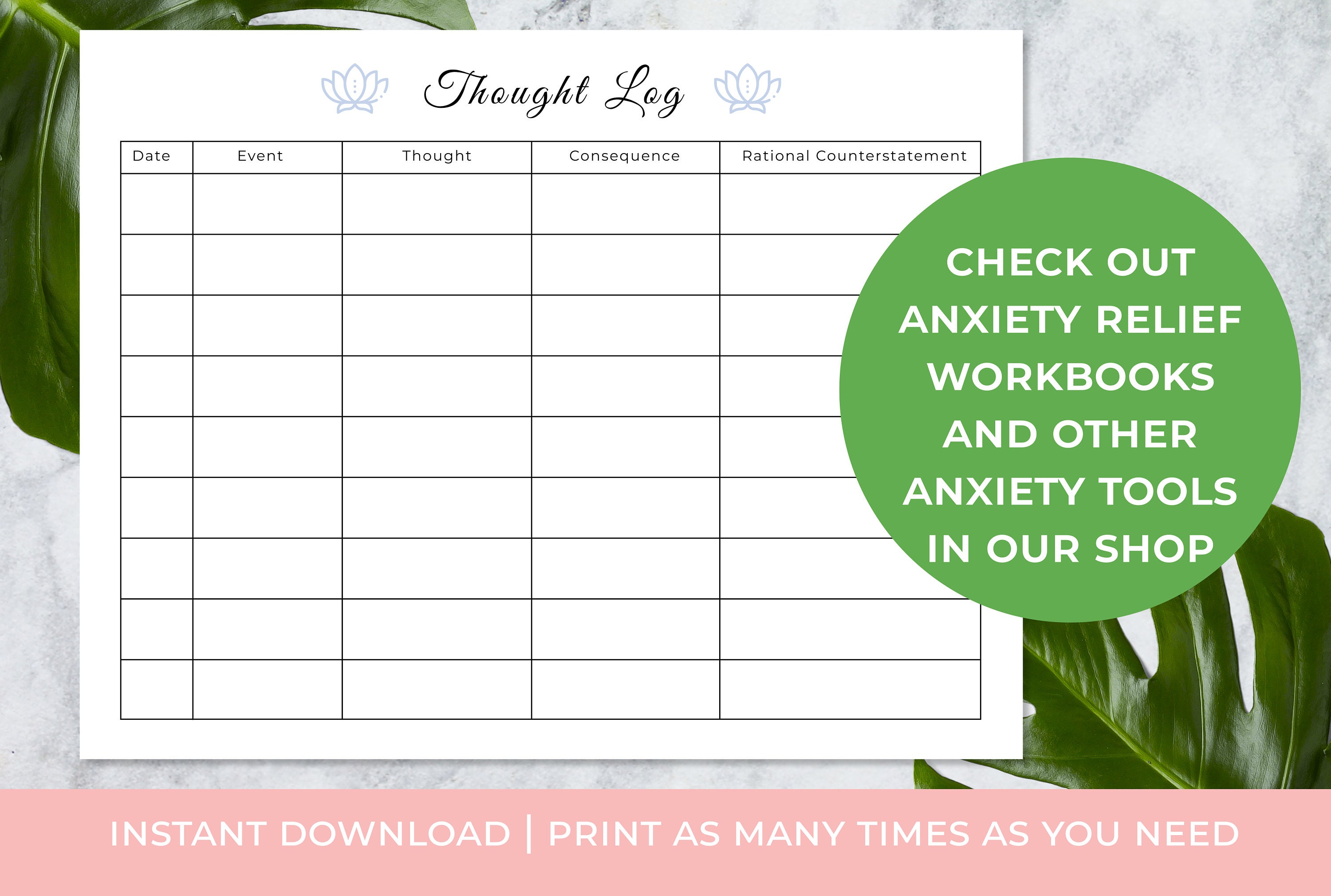 Trigger Tracker Mental Health Trigger Tracker Anxiety - Etsy