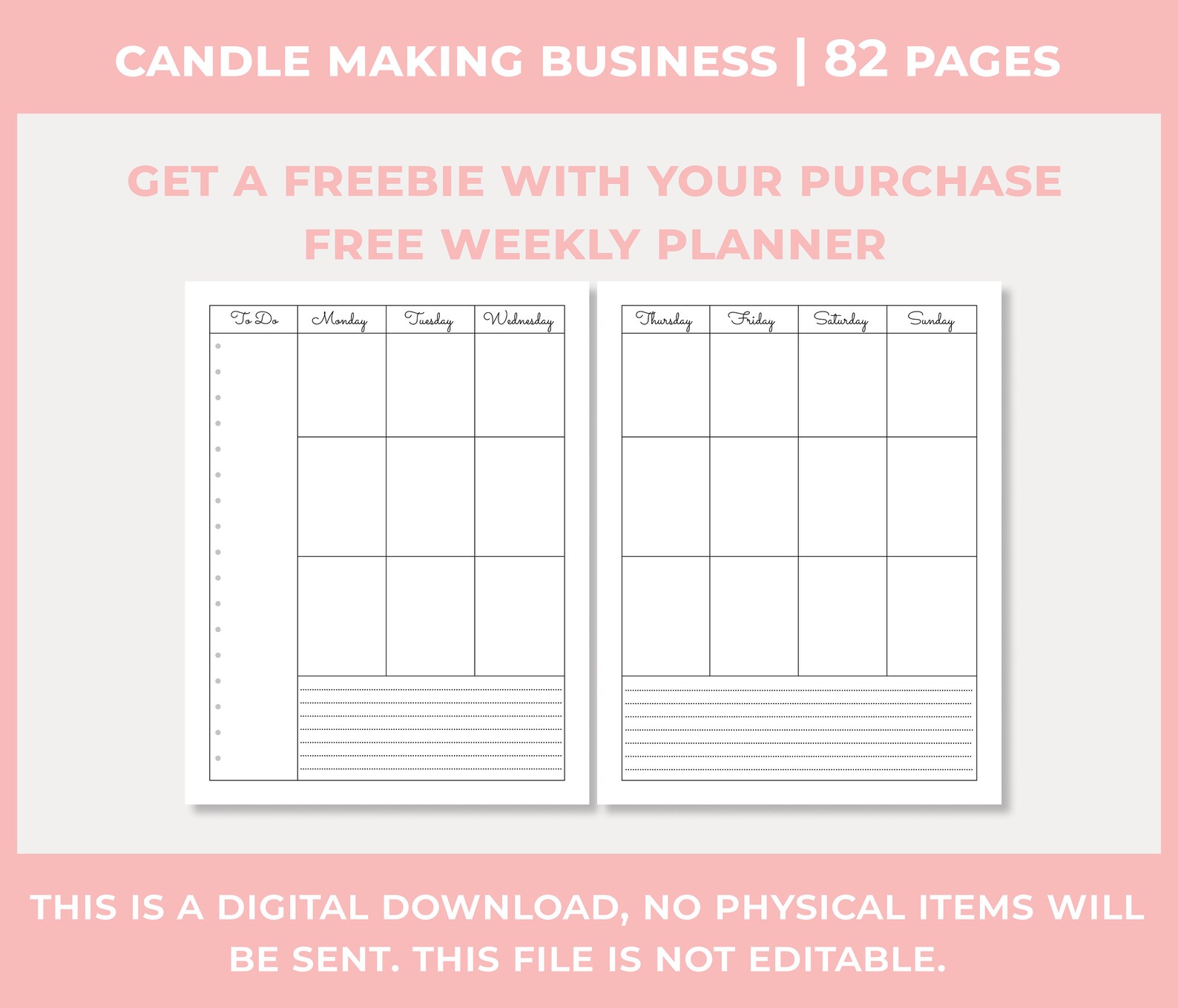 Candle Business Planner Small Business Planner Candle Order - Etsy