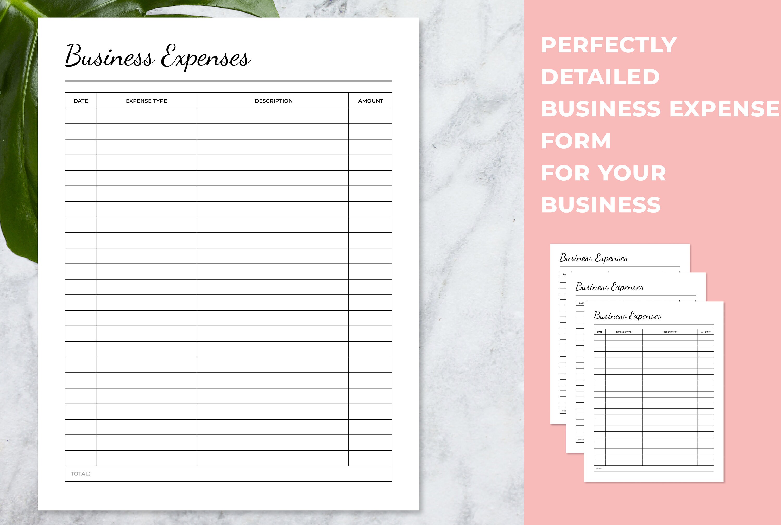 Business Expense Form, Printables for Small Business, Craft Business ...