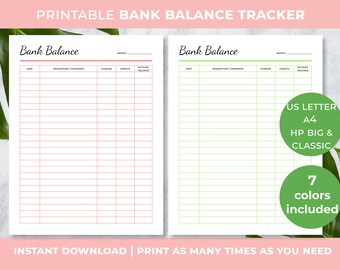 Bank Balance Tracker - Etsy