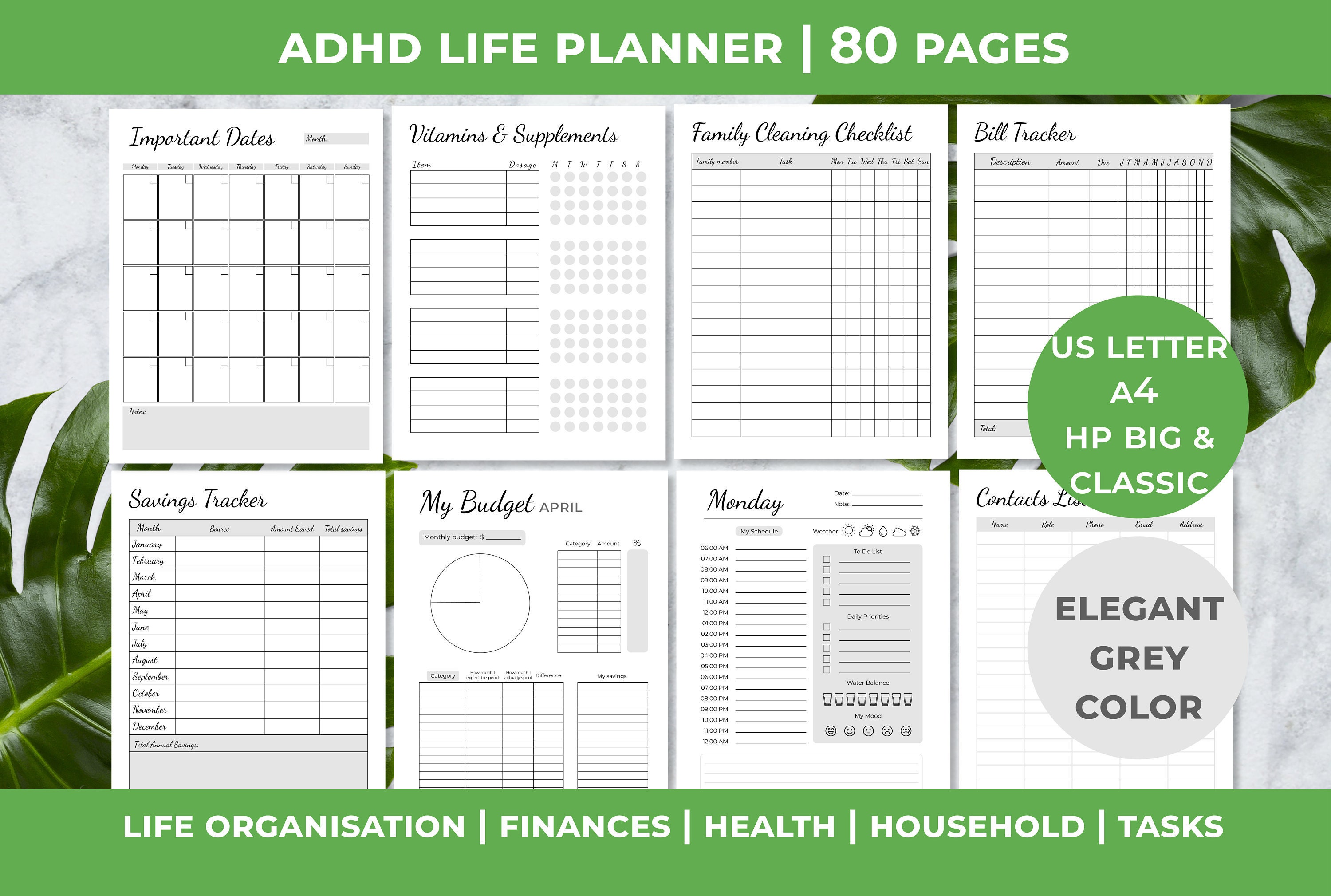 Ultimate ADHD Planner Adult ADD ADHD Planner Bundle For Etsy