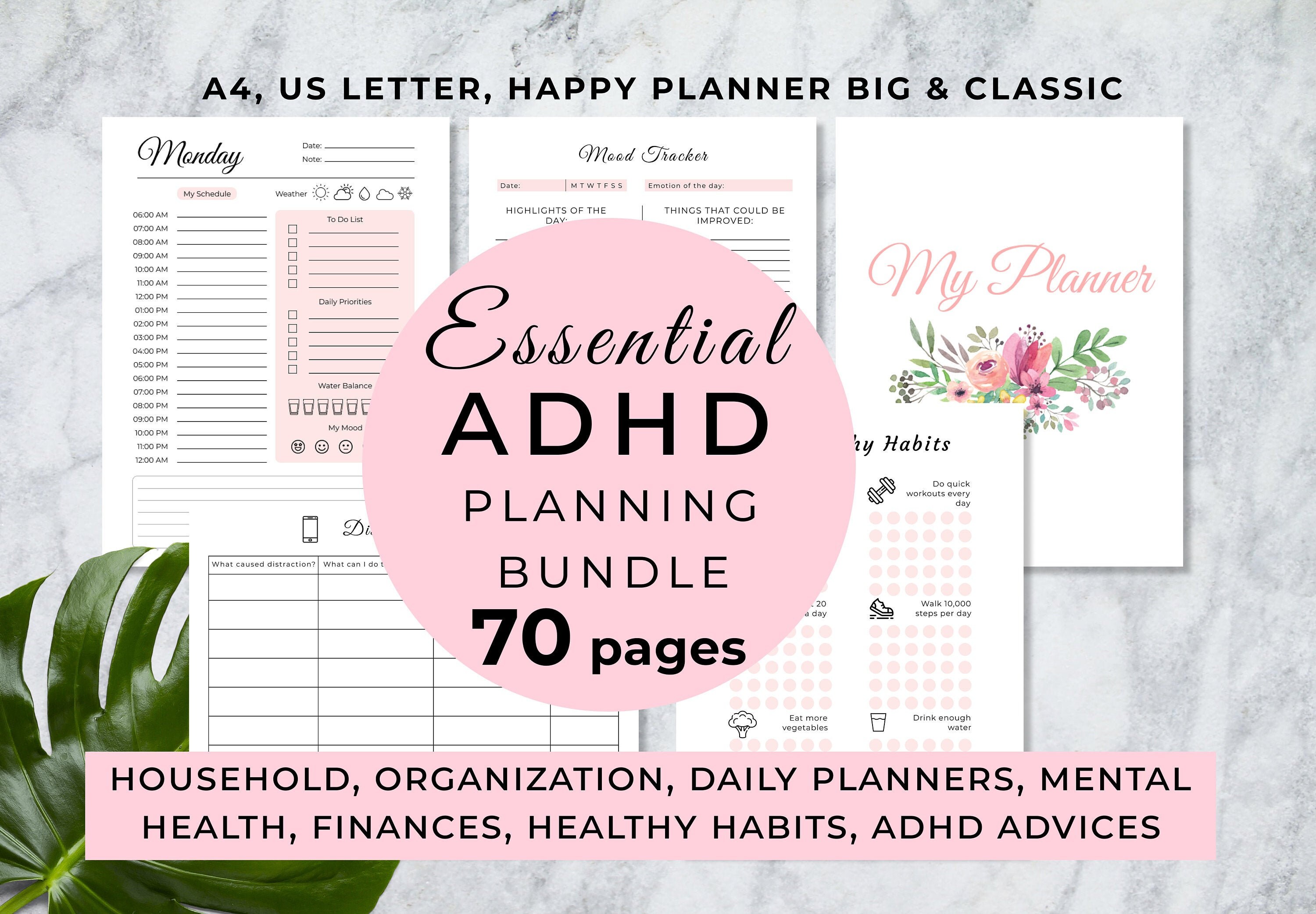 Essential ADHD adult planner adhd journal adhd | Etsy