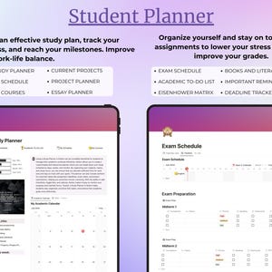 Academic Notion Template Student Planner, College Planner, School ...