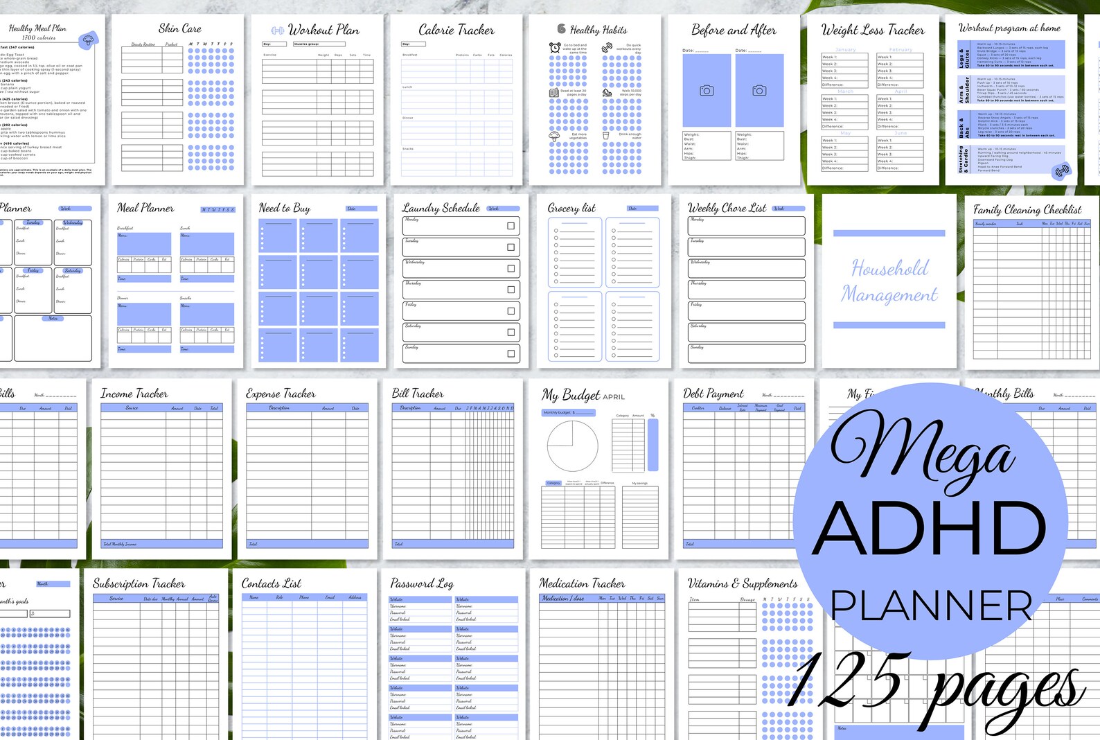ADHD Planner Bundle for Adults ADHD Productivity Planner - Etsy