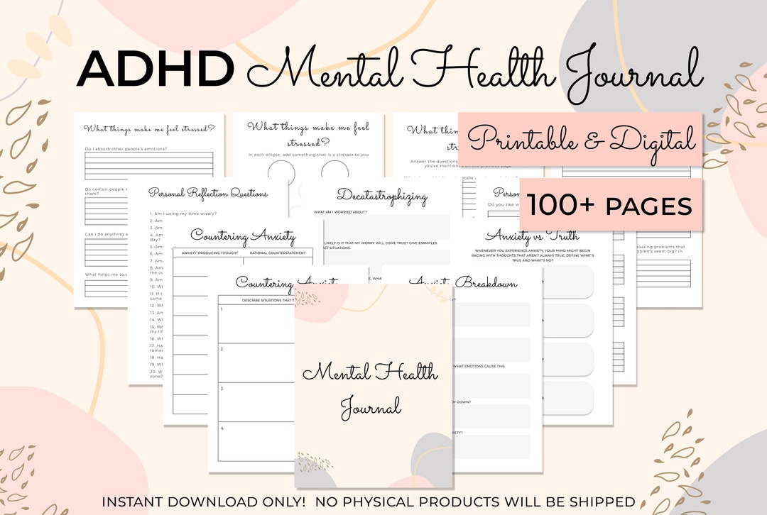 ADHD Journal Mental Health Journal Depression Journal Therapy Journal ...