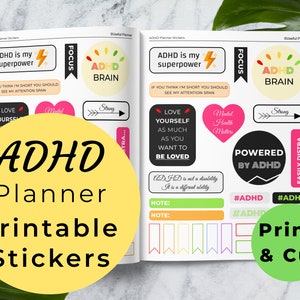 ADHD Planner Stickers ADHD Stickers Printable ADHD - Etsy