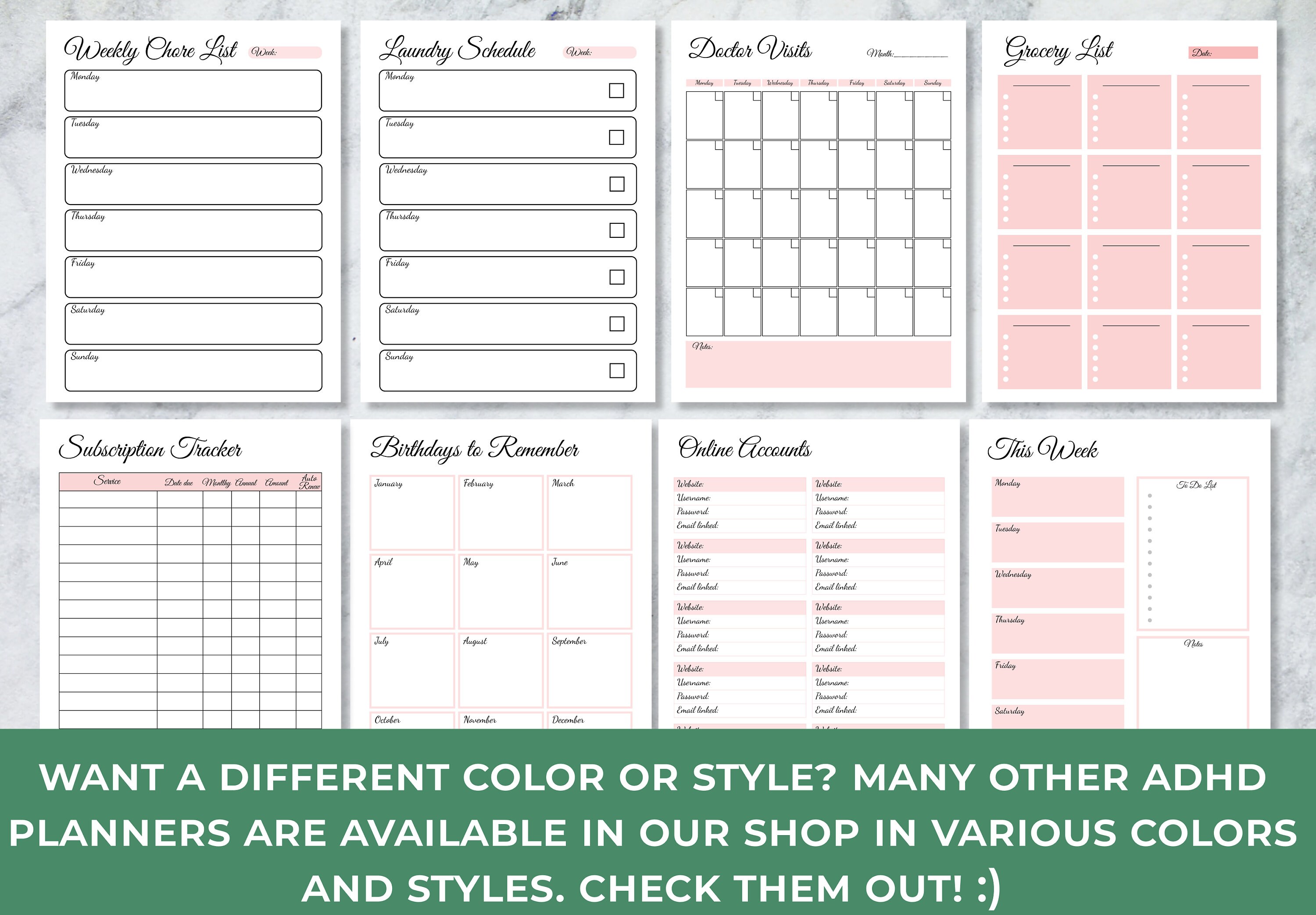 Ultimate ADHD Planner Adult ADD ADHD Planner Bundle for - Etsy