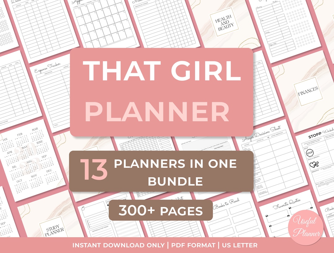 THAT Girl Planner Girl Boss Planner Bundle Goal Planner Success Planner ...