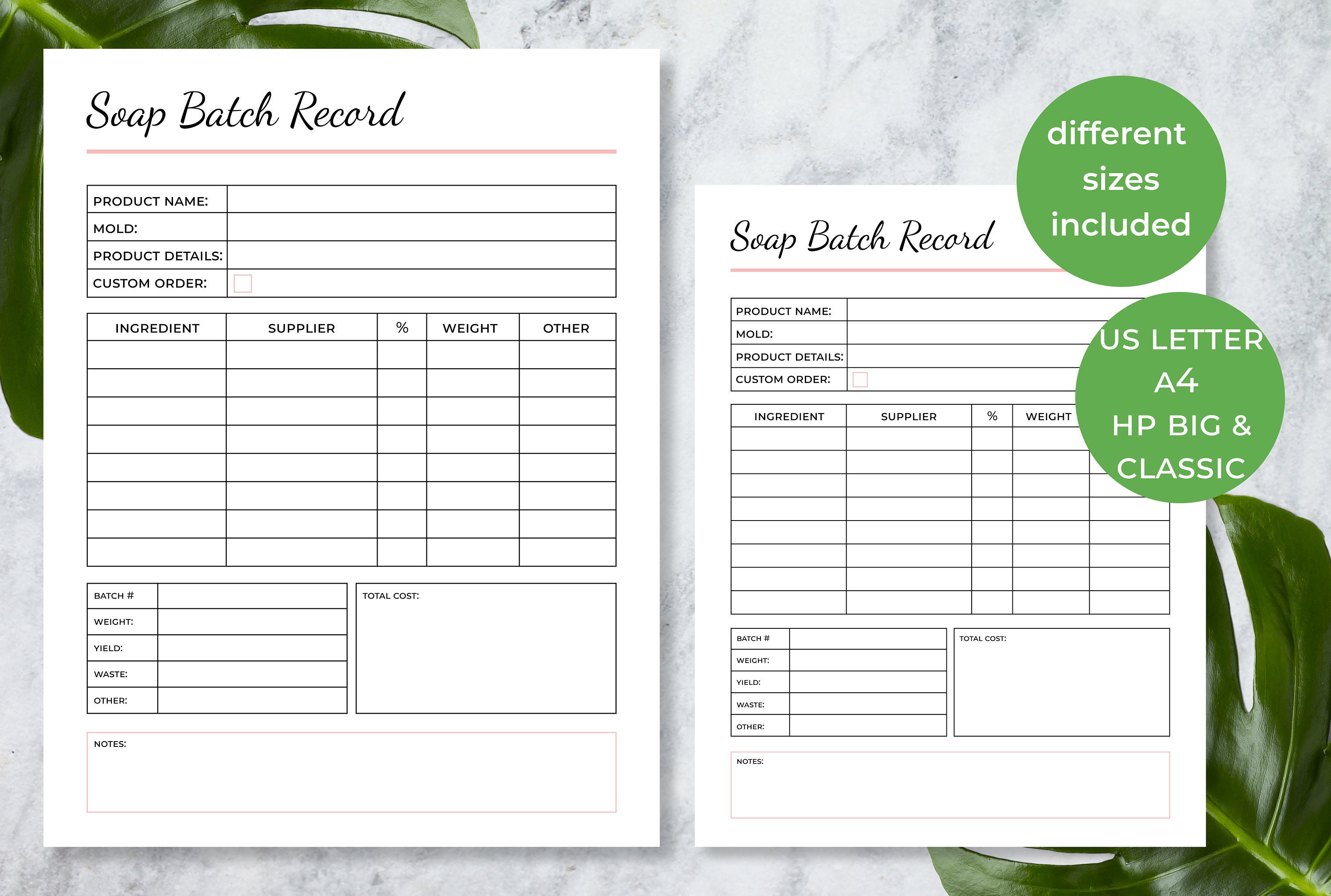 Soap Batch Record Template Soap Maker Kit Small Business - Etsy Australia