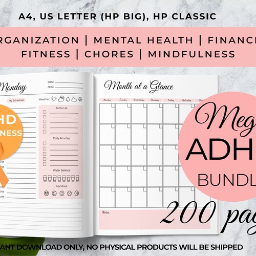 ADHD Planner Adult ADHD Planner Bundle for Adults Adhd - Etsy