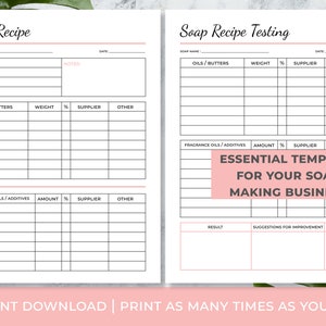 Soap Recipe Template, Soap Recipe Spreadsheet, Soap Maker Kit, Small ...