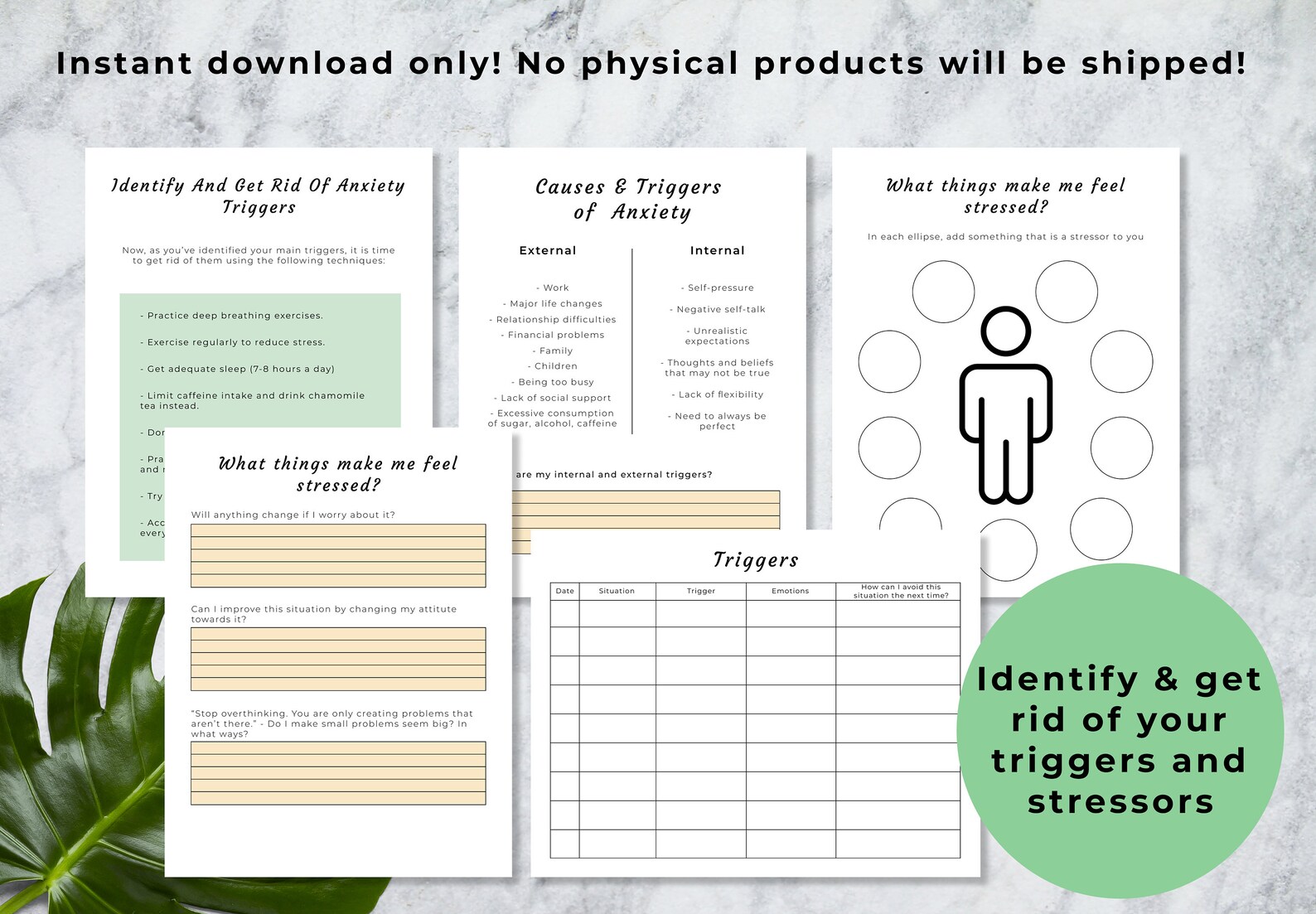 ADHD ANXIETY workbook ADHD therapy journal Anxiety Therapy | Etsy