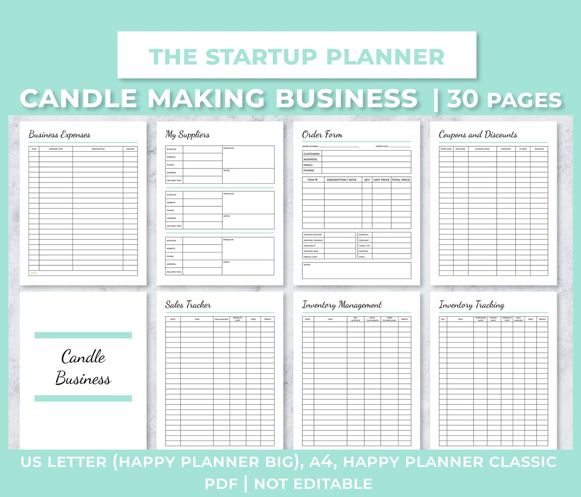 Candle Business Planner Candle Making Business Kit Small | Etsy
