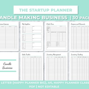 Candle Business Planner, Candle Making Business Kit, Small Business ...