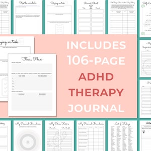 ADHD Therapy Worksheets, ADHD Planner, Adult ADHD Therapy Coping Skills ...
