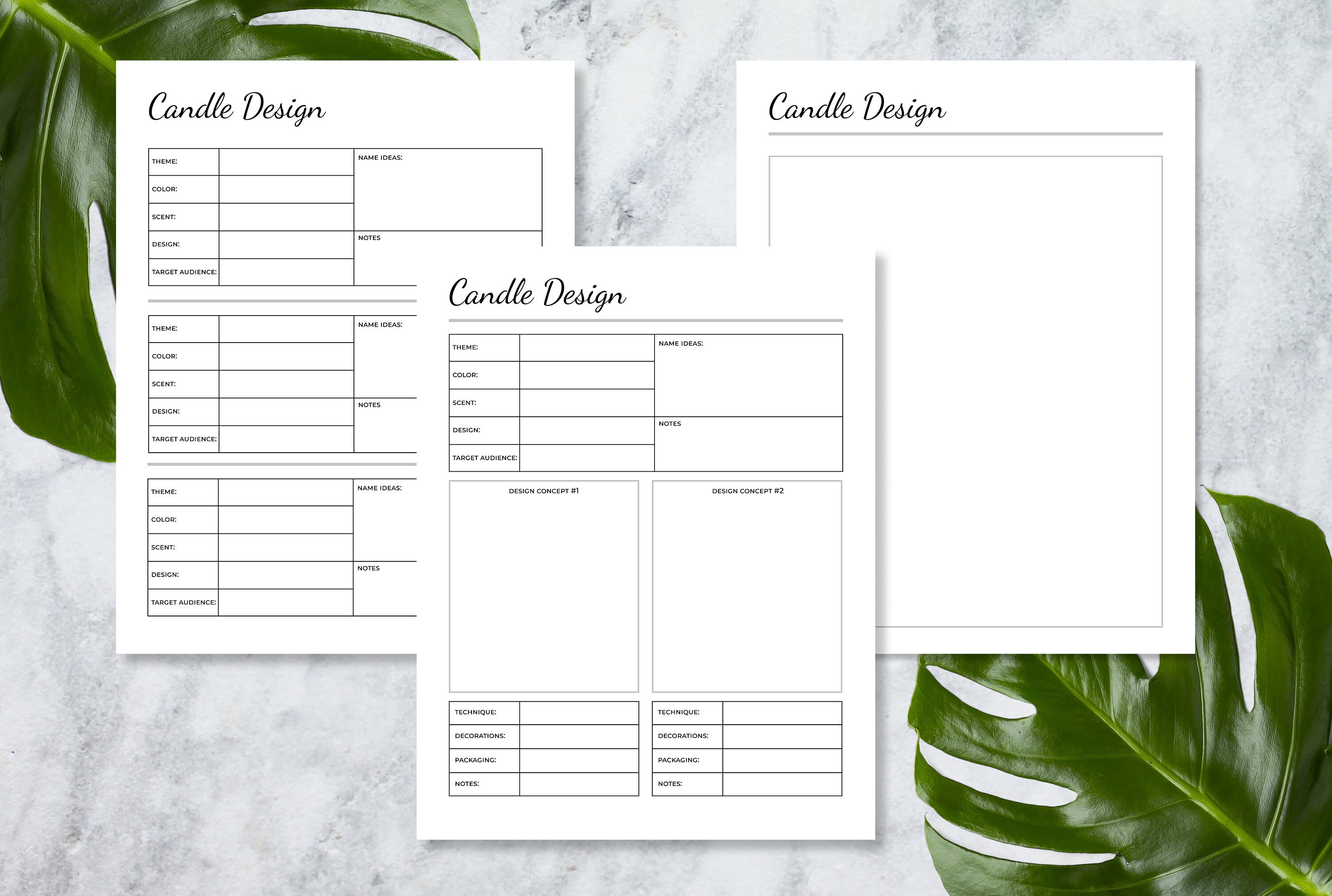 Candle Design Sheet Printable Candle Recipe Sheet Candle Business ...