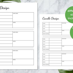 Candle Design Sheet Printable Candle Recipe Sheet Candle - Etsy