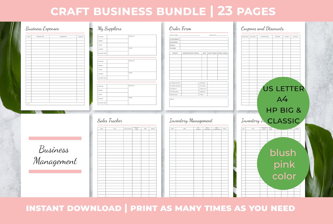 Business Planner Printable, Craft Business Binder, Small Business ...