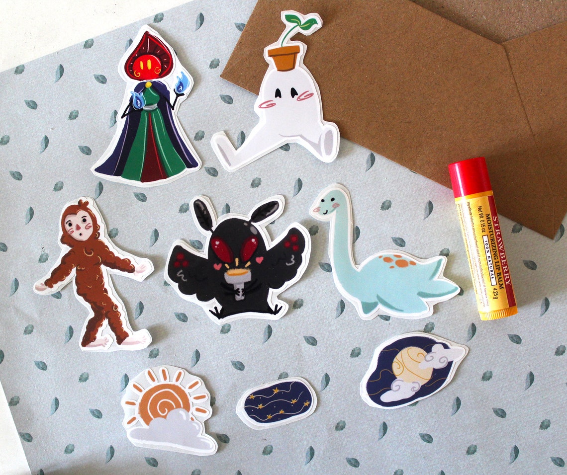 Cute Cryptid Vinyl Stickers Mothman/bigfoot/lochness - Etsy