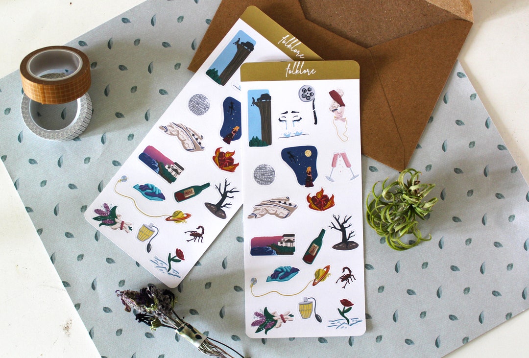 Folklore Sticker Sheet Cottagecore Bujo Stickers Planner Stickers - Etsy