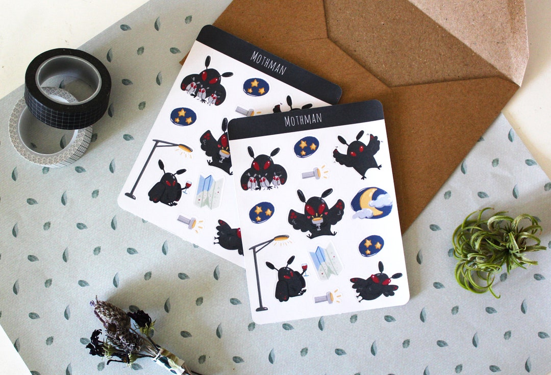 Mothman Cute Cryptid Sticker Sheet - Etsy