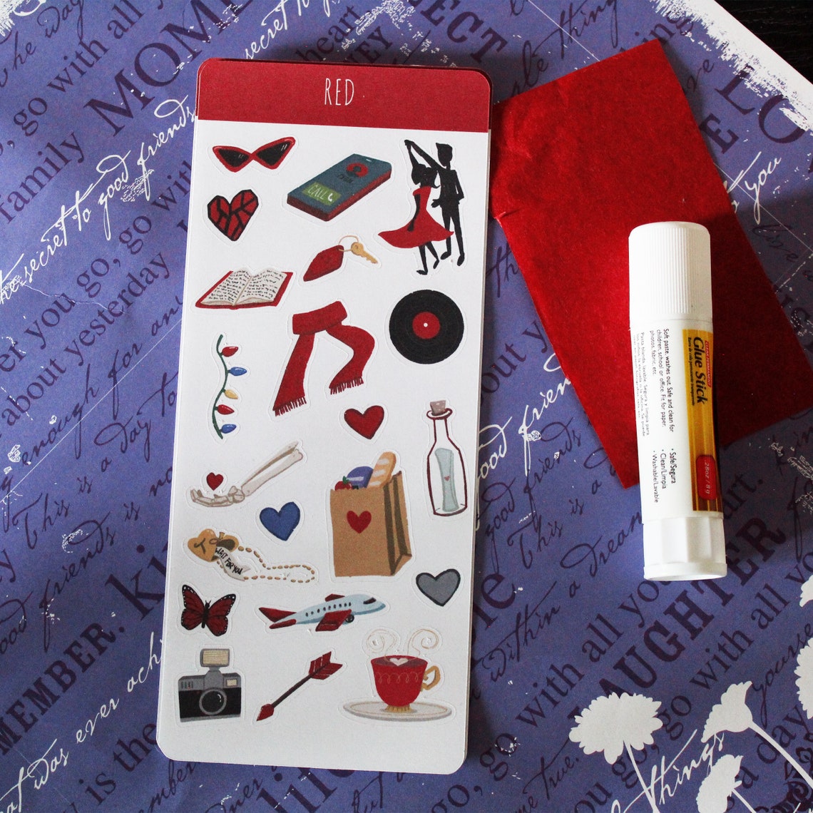 Red Sticker Sheet Autumn Aesthetic Stickers Bujo Stickers - Etsy