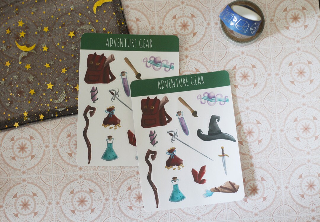 Adventure Gear Fantasy Dnd Sticker Sheet - Etsy
