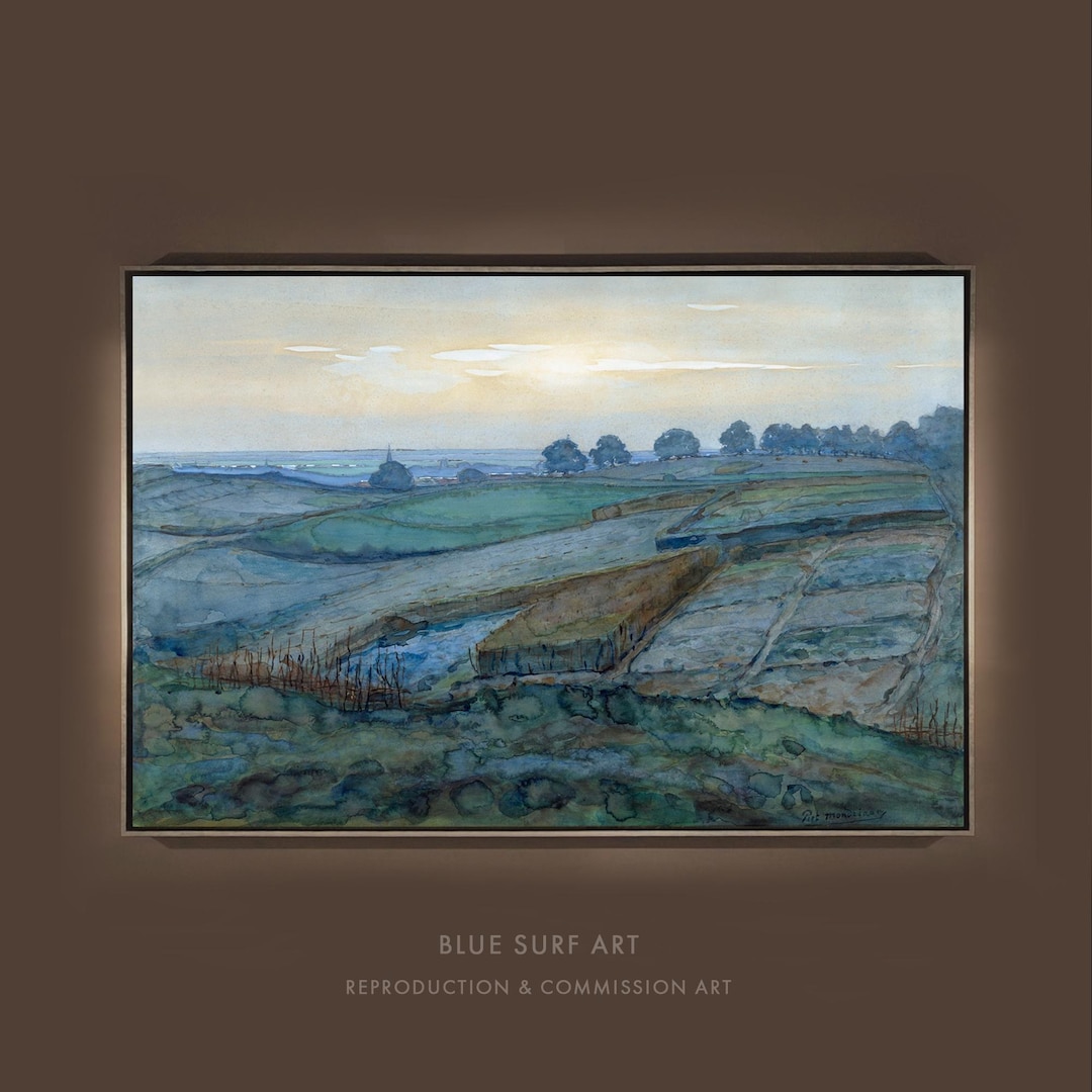 Landscape Near Arnhem Oil Painting by Piet Mondrian, Hand Painted Dutch ...