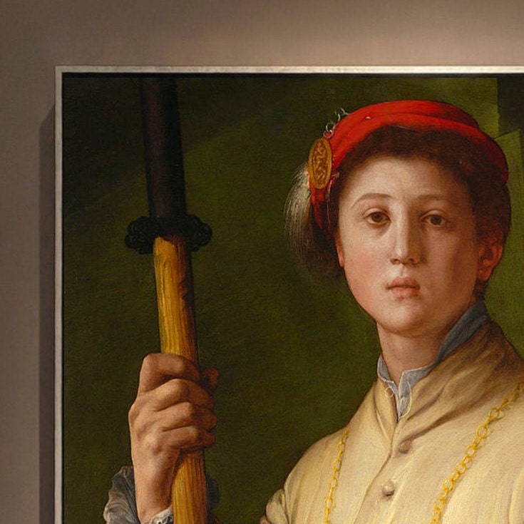 Portrait of a Halberdier by Pontormo Reproduction Canvas Art Pontormo ...
