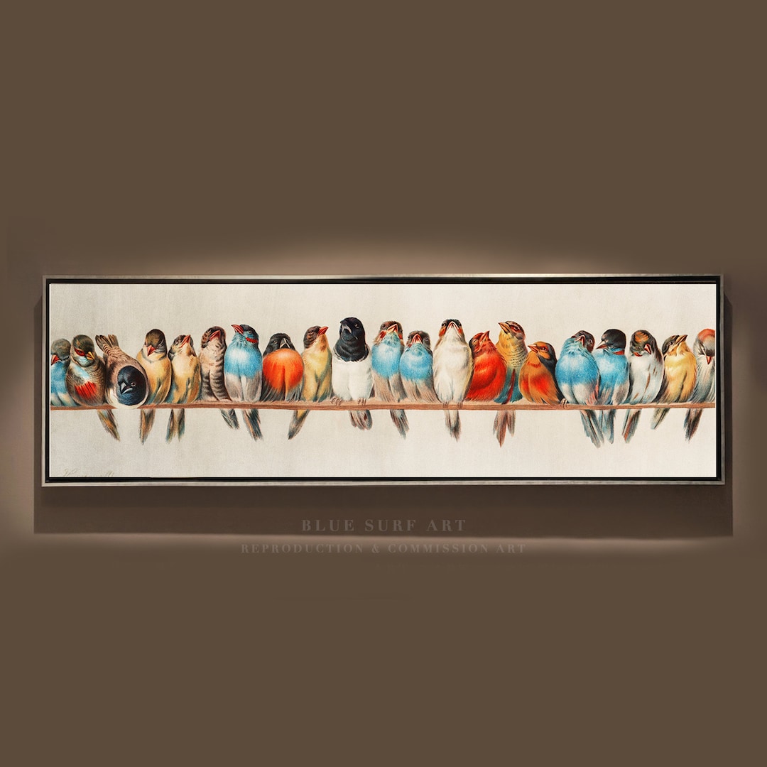 Hand Painted Bird Art: Hector Giacomelli Reproduction, Colorful Birds ...