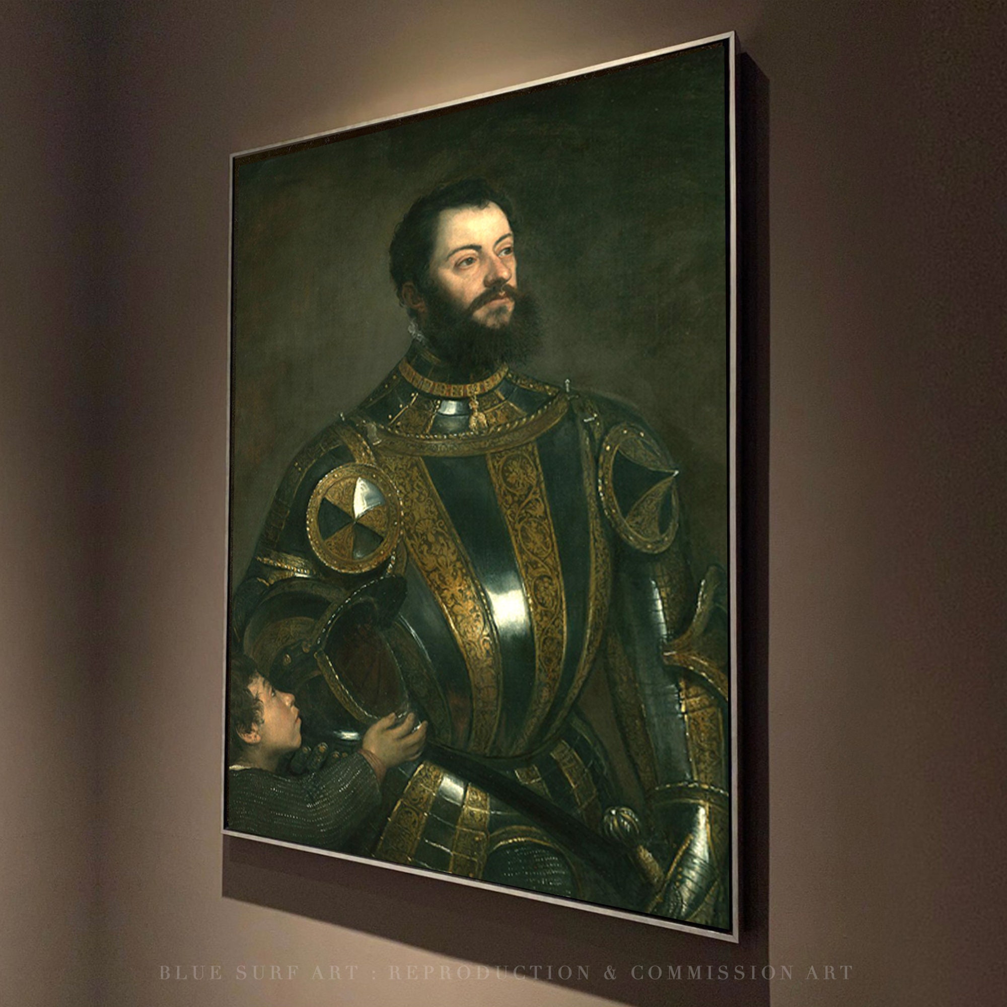 Portrait of Alfonso D'avalos With a Page Titian Reproduction Canvas Art ...