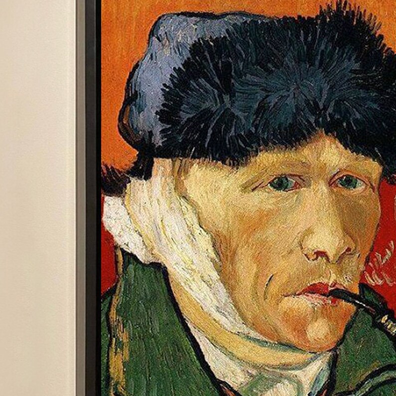 Vincent van Gogh Selbstporträt mit verbundenem Ohr und Pfeife 100% ...