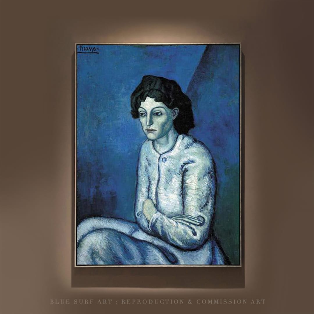 Hand Painted Woman With Folded Arms Pablo Picasso Reproduction Canvas ...
