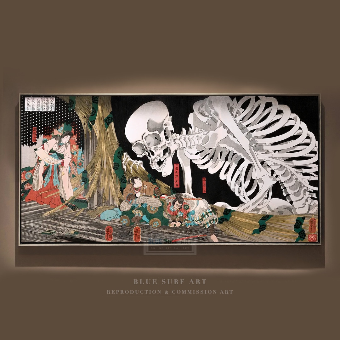 Mitsukuni Defying the Skeleton Specter (1910) Utagawa Kuniyoshi ...
