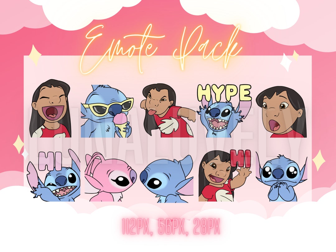 Lilo and Stitch Emote Pack for Twitch, Discord, Youtube Etc - Etsy