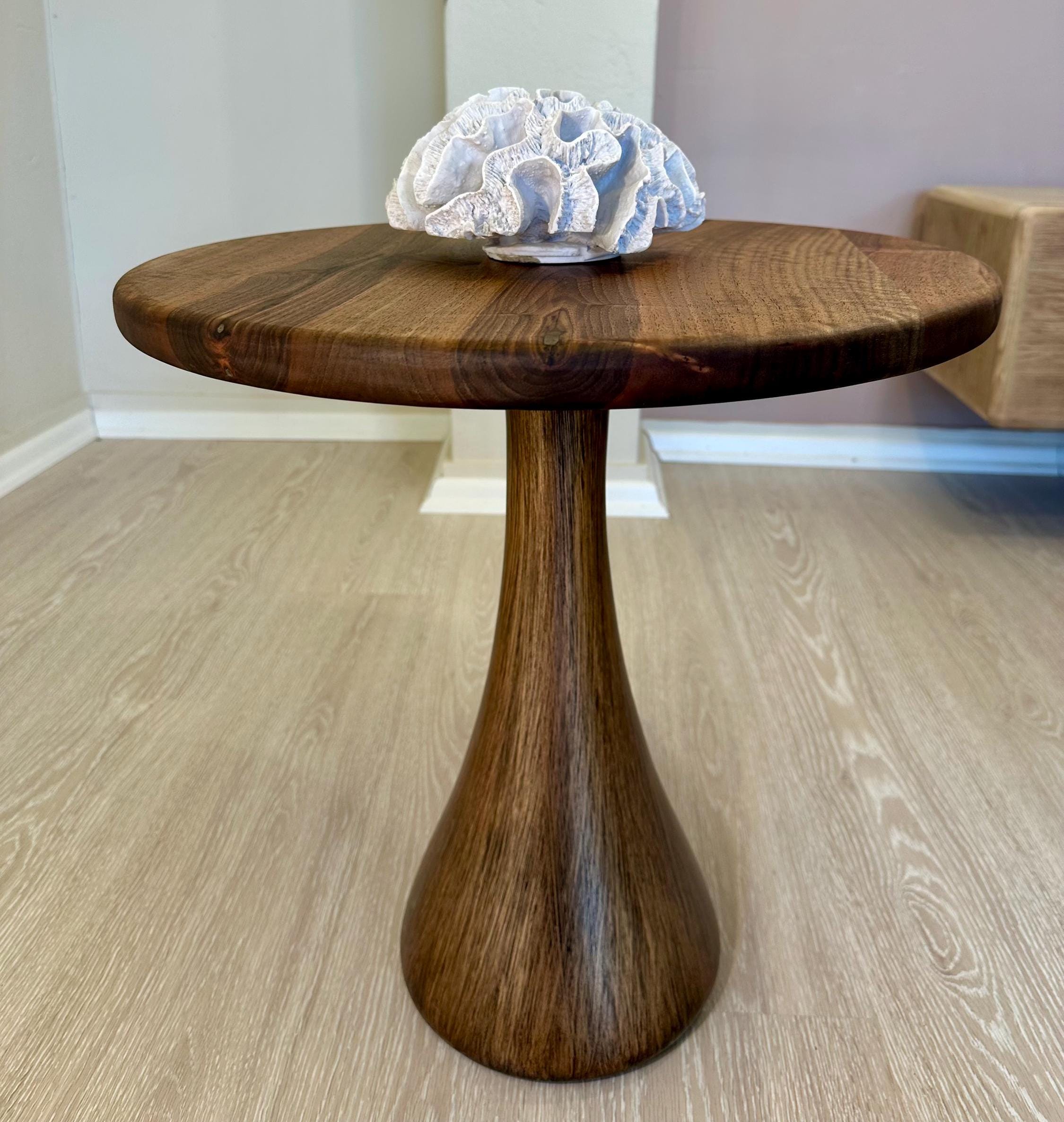 Custom Chocolate Walnut Wood Round Side Table Solid Wood - Etsy