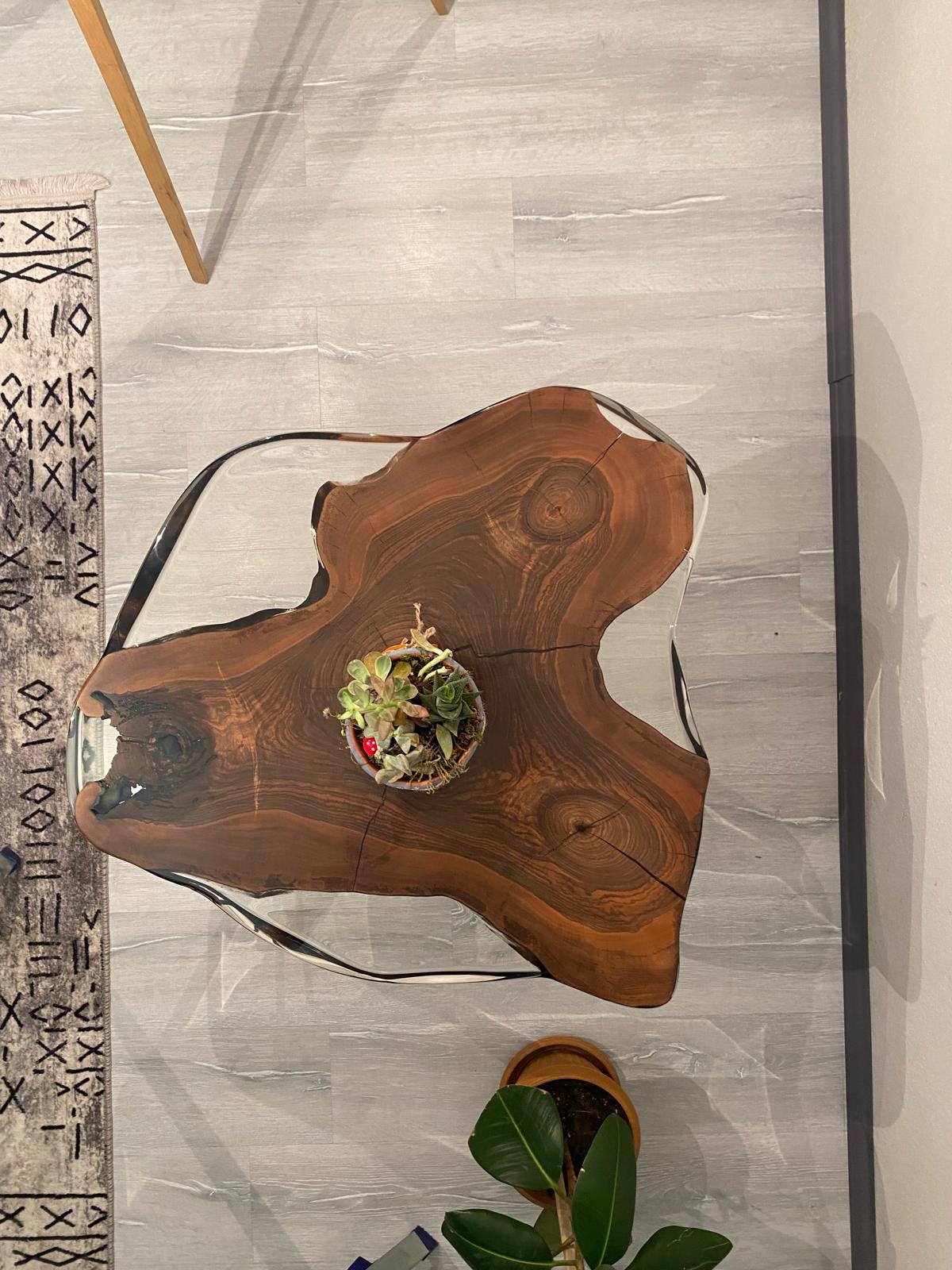 Side Table Walnut Side Table Resin End Table Walnut End Table Epoxy ...