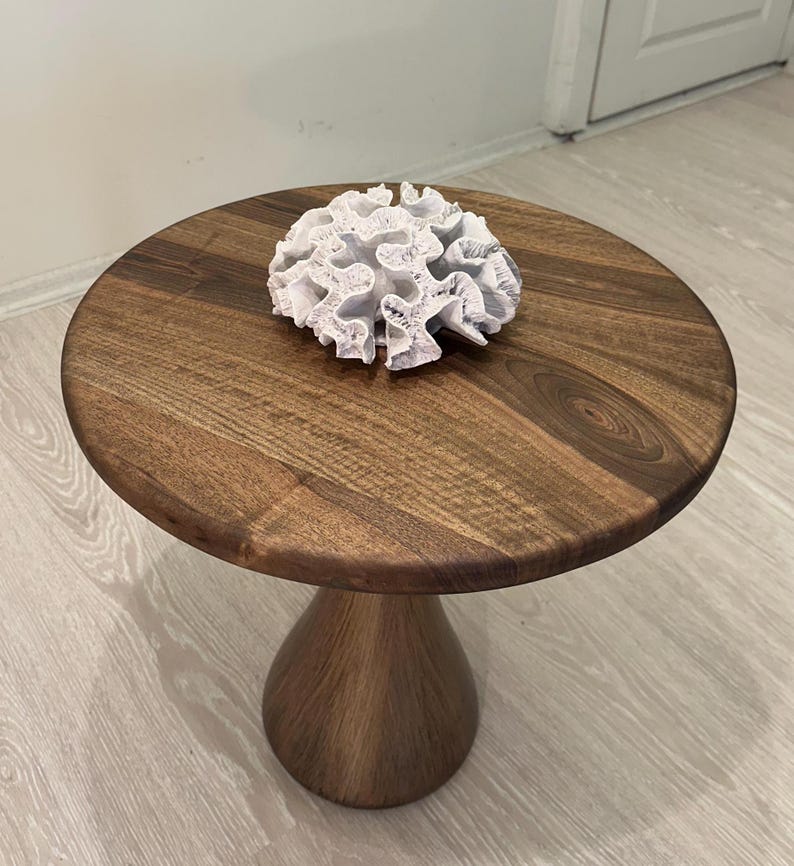 Custom Chocolate Walnut Wood Round Side Table Solid Wood - Etsy