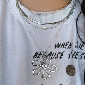 Large Hippie Flower Chain Necklace Hippie Necklace Flower Necklace ...