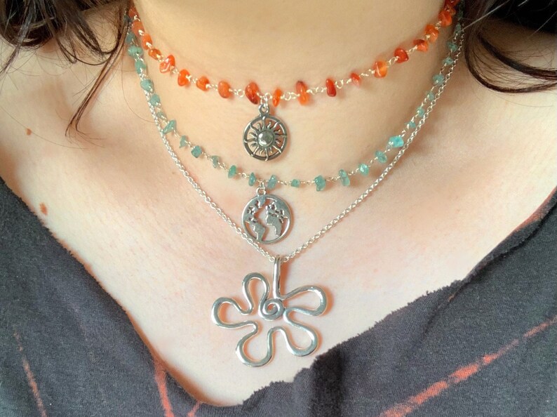 Large Hippie Flower Chain Necklace Hippie Necklace. Flower - Etsy