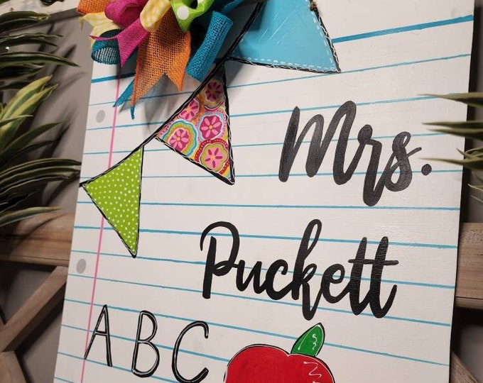 Notebook Paper Classroom Door Hanger - Etsy