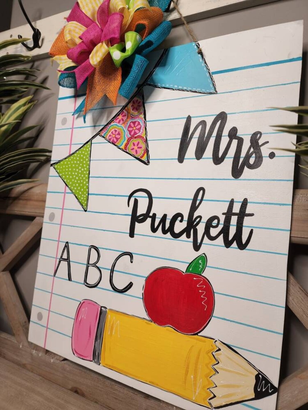 Notebook Paper Classroom Door Hanger - Etsy